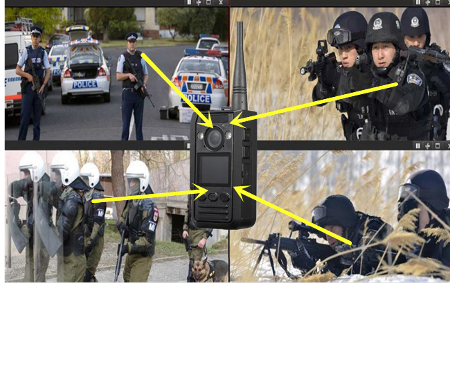 Infrared Body Worn Camera , Police Video Camera Multi Person Intercom 3 ...