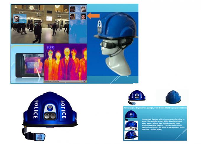Non Contact Thermal Imagining Infrared Helmet Camera / Automatically ...