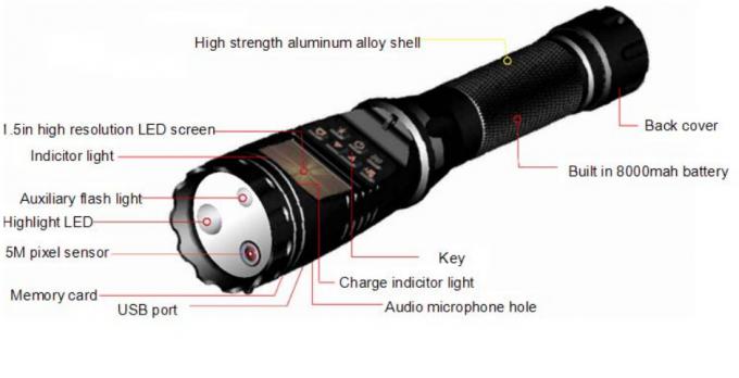 Bluetooth Flashlight DVR 4G WIFI Police Video Camera
