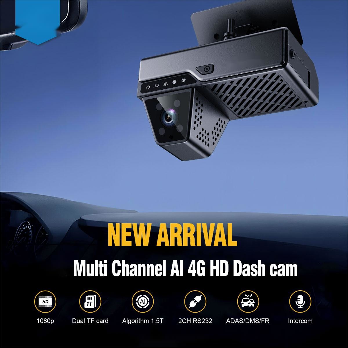 AI vehicle Monitoring System AI Dashcam DVR Dashboard Driver DMS ADAS ...